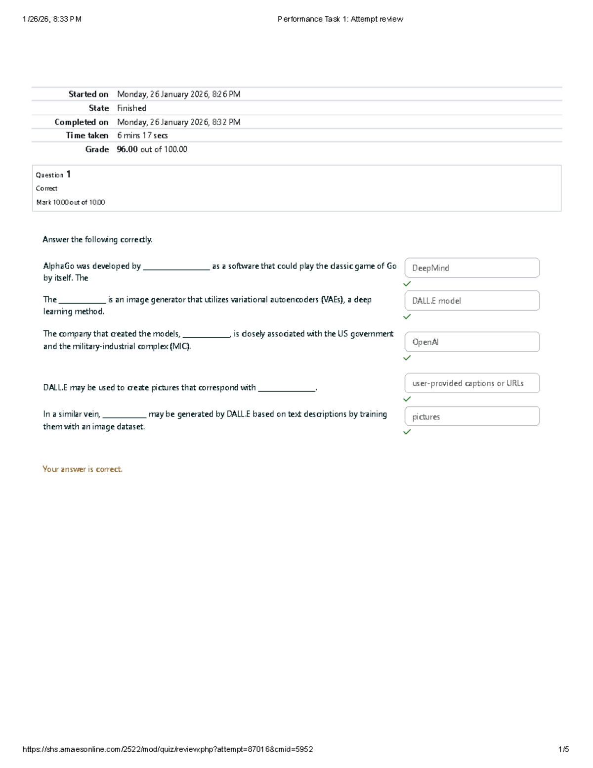 Performance Task 1 Review: AI Applications & Insights - Studocu