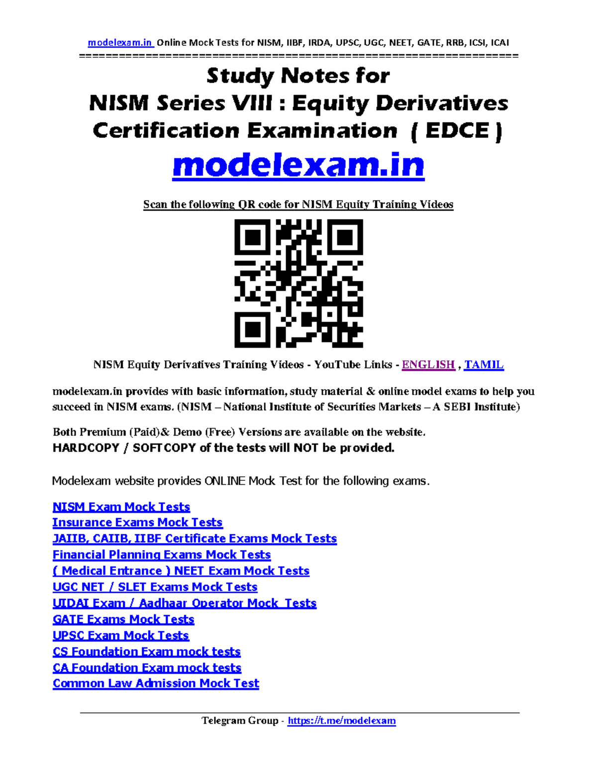 Nism equity derivatives study notes - - Studocu