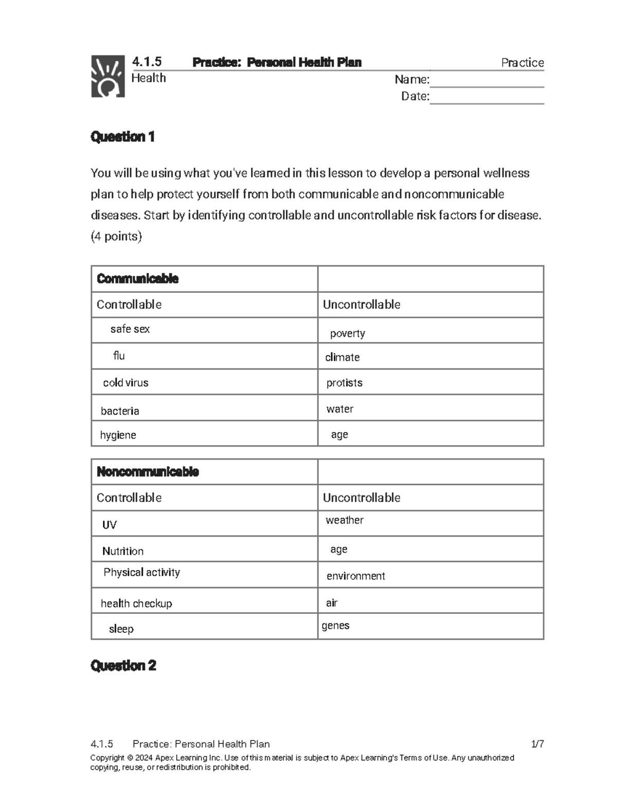 4001005 Personal Health Plan Practice: Developing Wellness Strategies ...