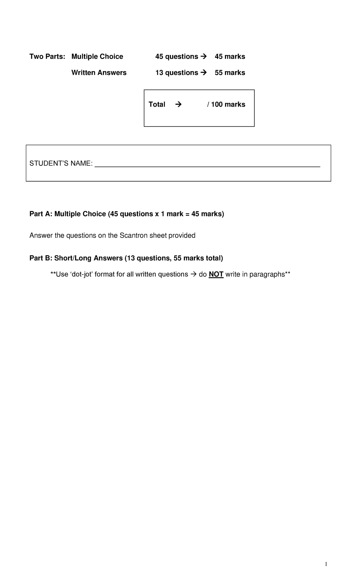 Practice exam 1 - biology course work to help you understand biology ...