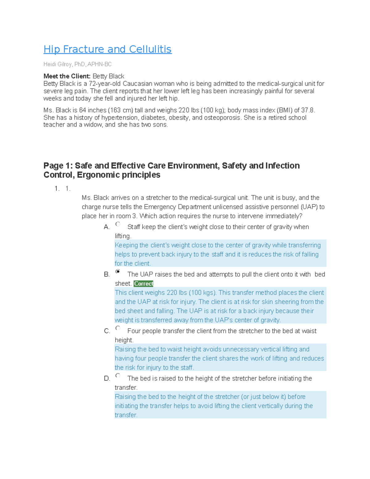 Hip Fracture and Cellulitis - Hip Fracture and Cellulitis Heidi Gilroy ...