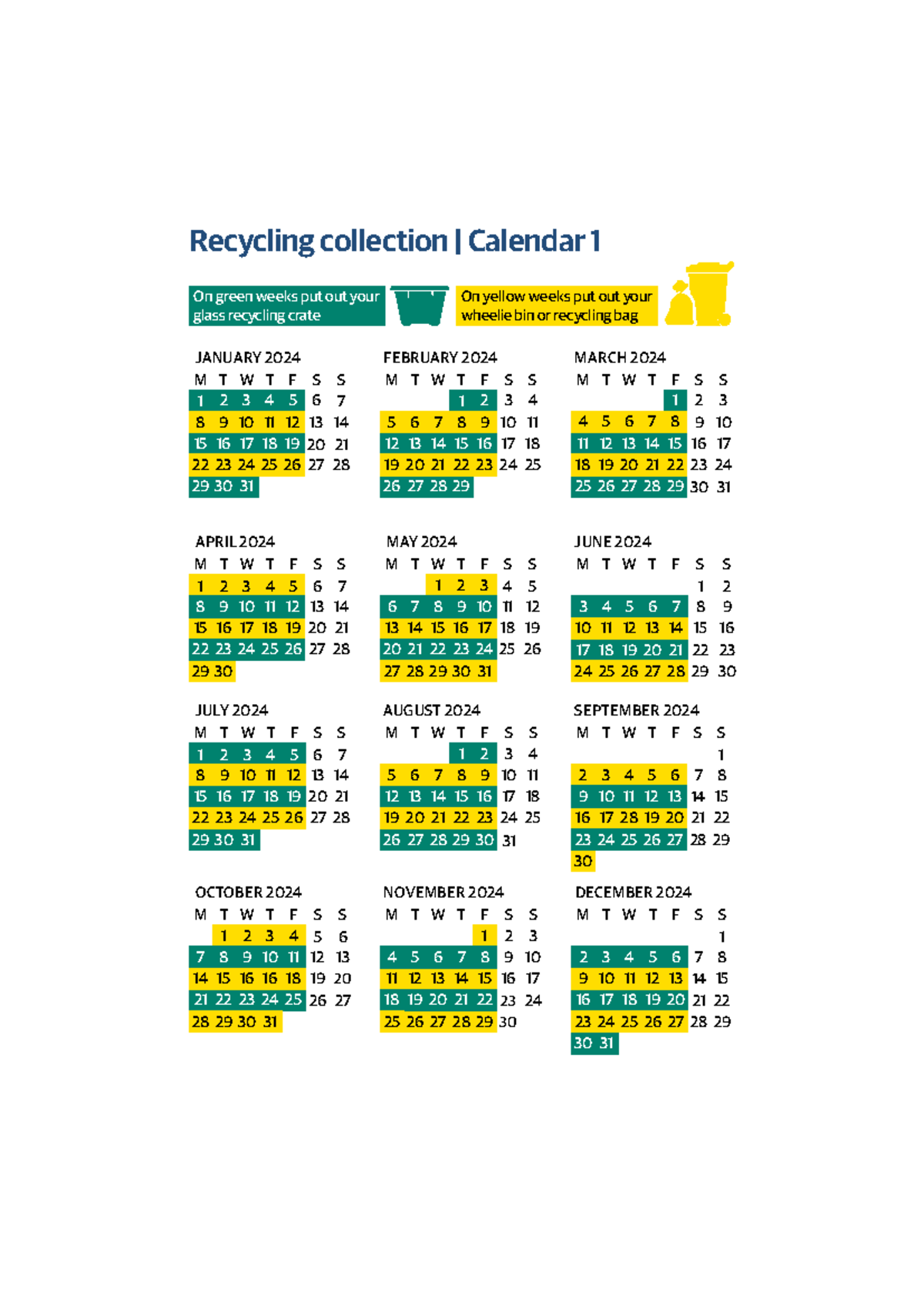 Recycling Collection Schedule for 2023 - Monthly Overview - Studocu