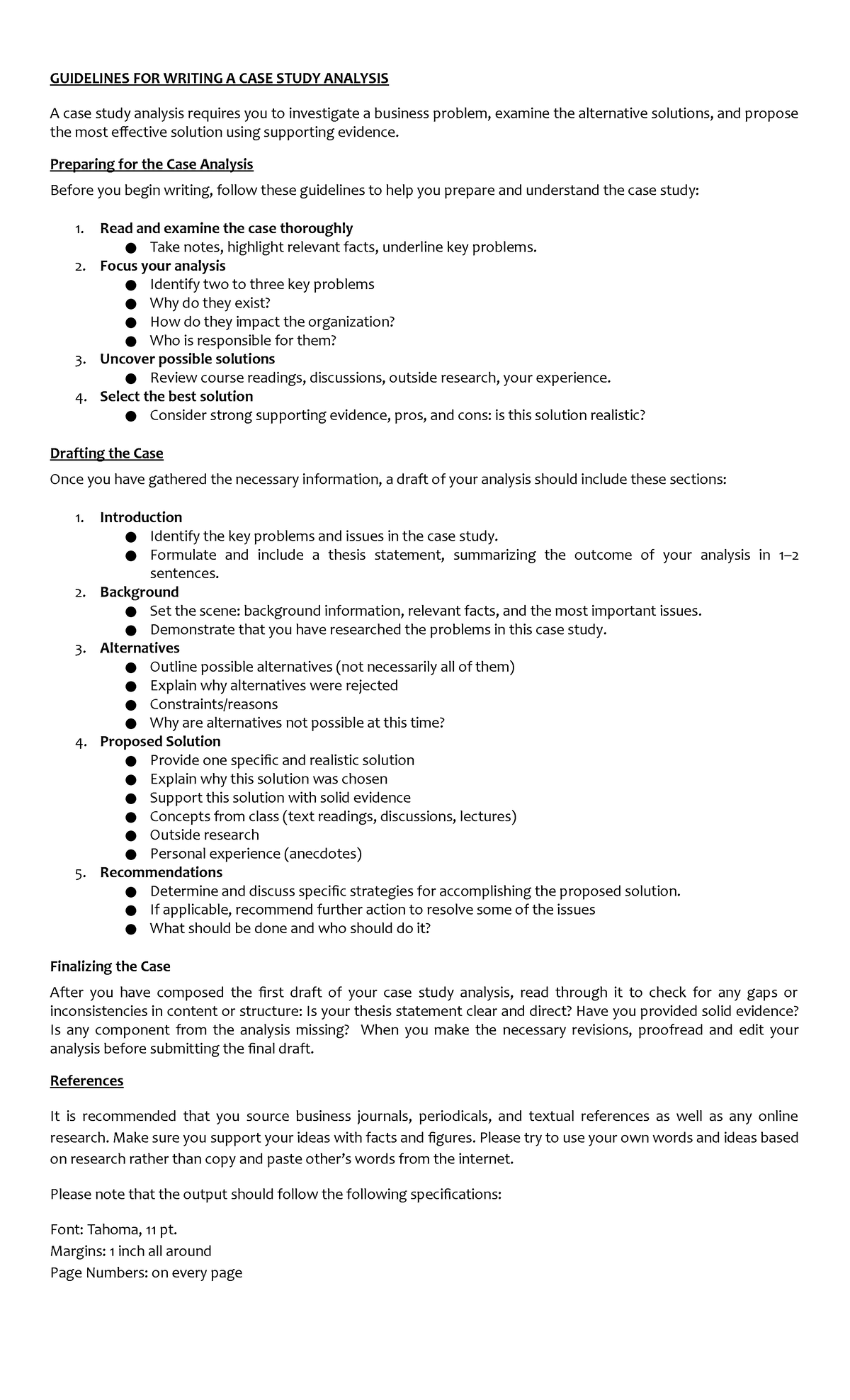 Guidelines for Writing a Case Study Analysis (CS 101) - Studocu