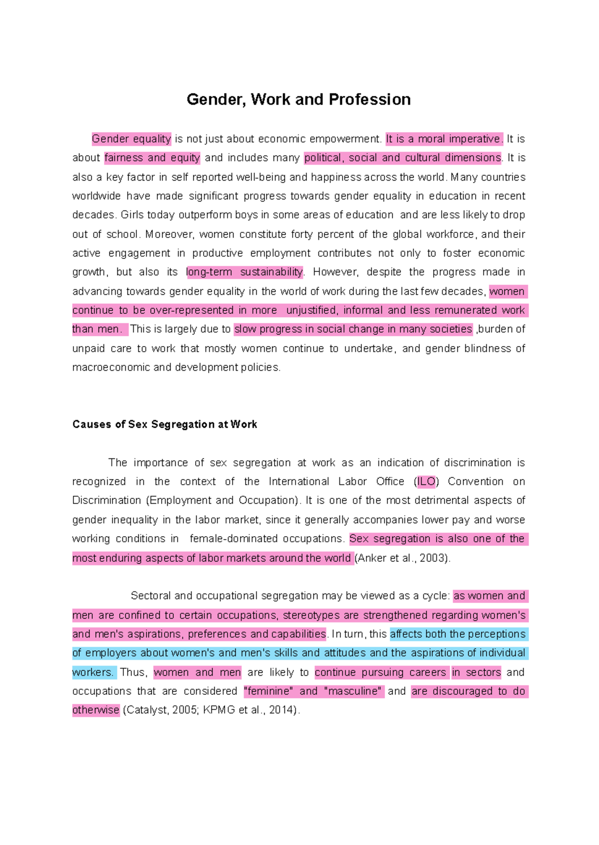 Fug - Gender - Gender, Work and Profession Gender equality is not just ...