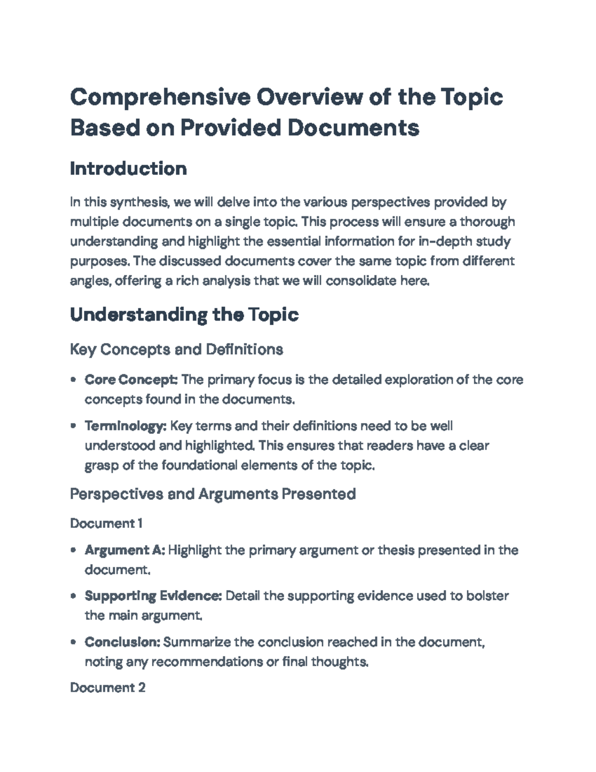 Synthesis of Multiple Perspectives on a Central Topic Analysis ...