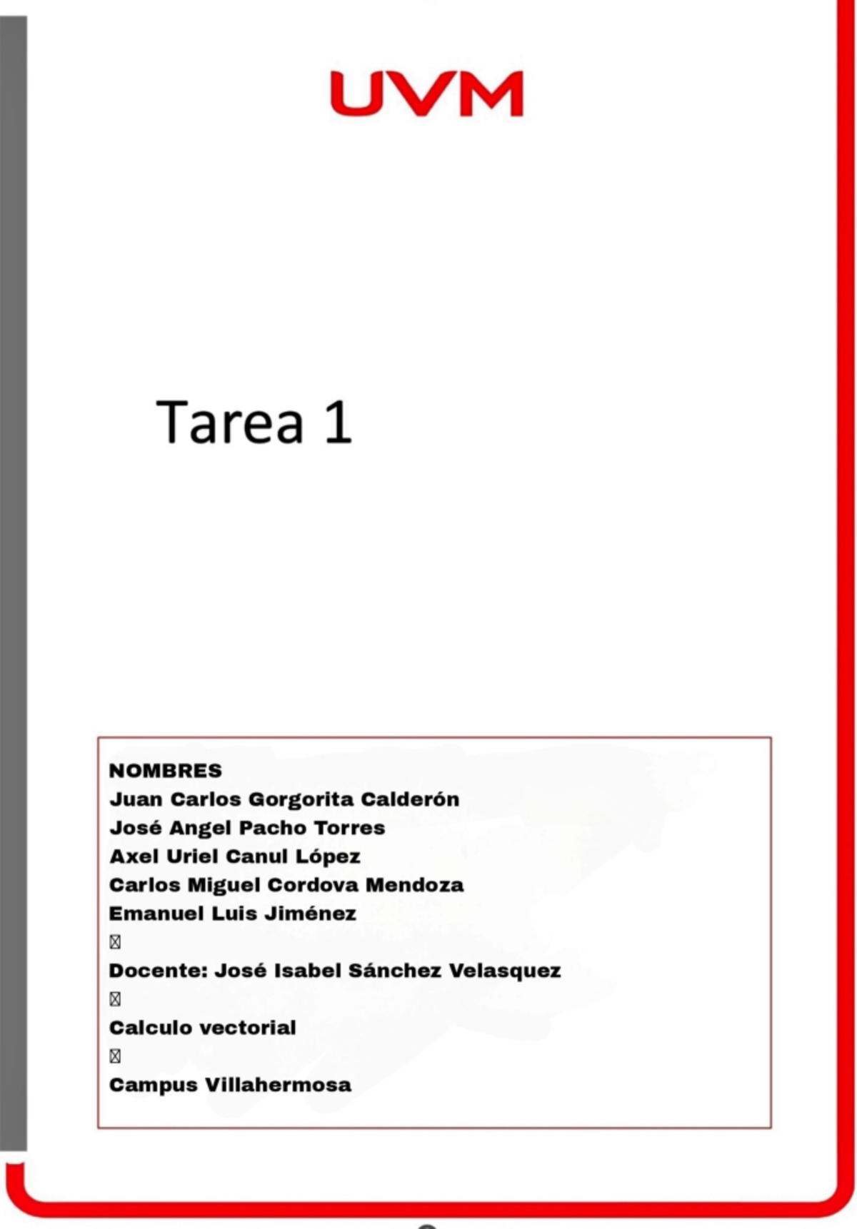 Tarea 1: Calculo Vectorial - UVM (LC3.T/4) - Studocu