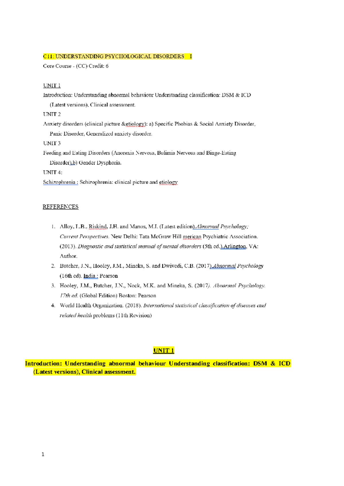 UPD 101 - Notes on Psychological Disorders and Abnormal Behavior - Studocu