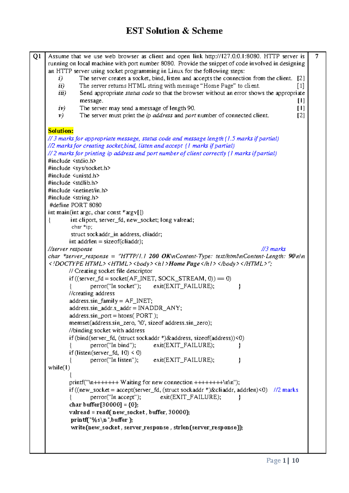 EST Solution & Scheme for UCS413 2023-24 ODD Exam Edition - Studocu