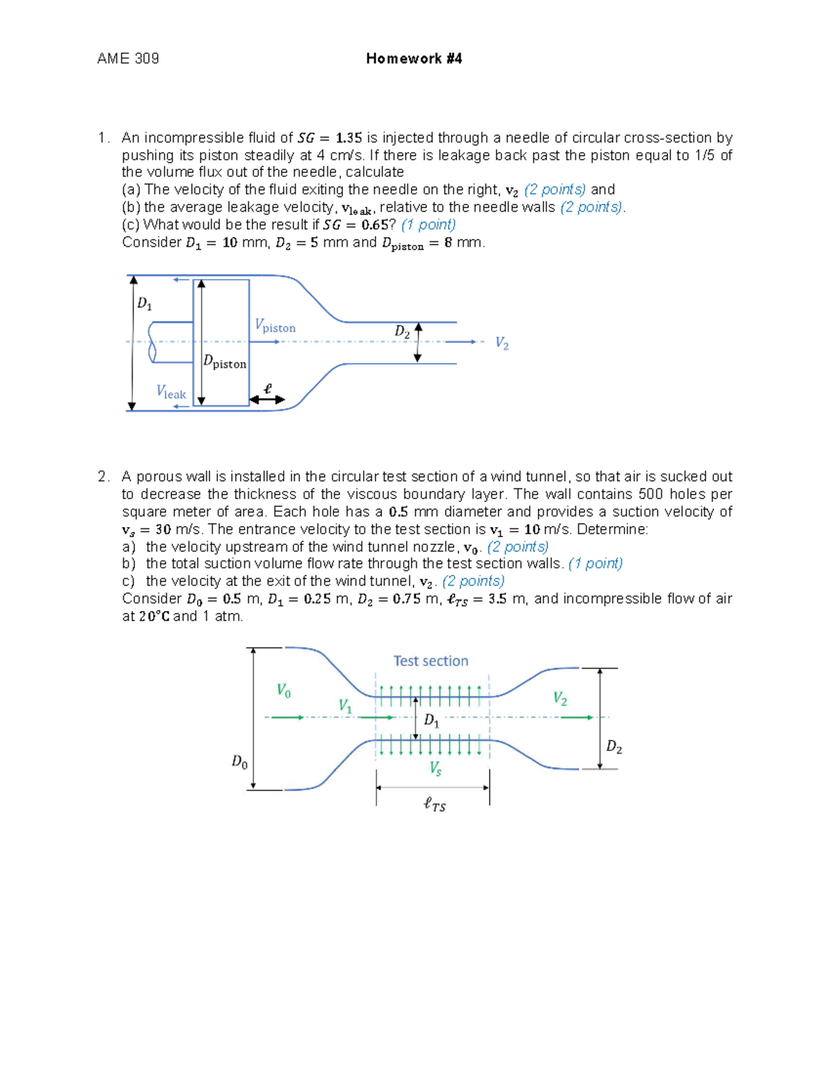 AME 309 Homework 4: Fluid Dynamics and Thrust Calculations - Studocu