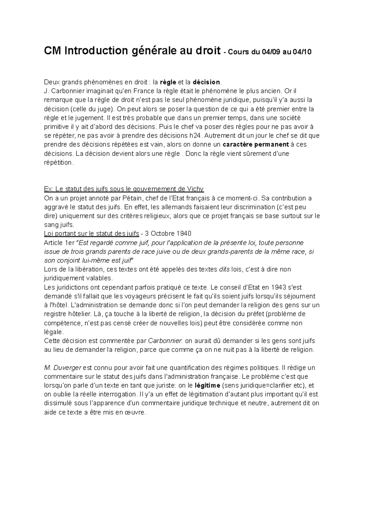 CM Introduction générale au droit - CM Introduction générale au droit ...