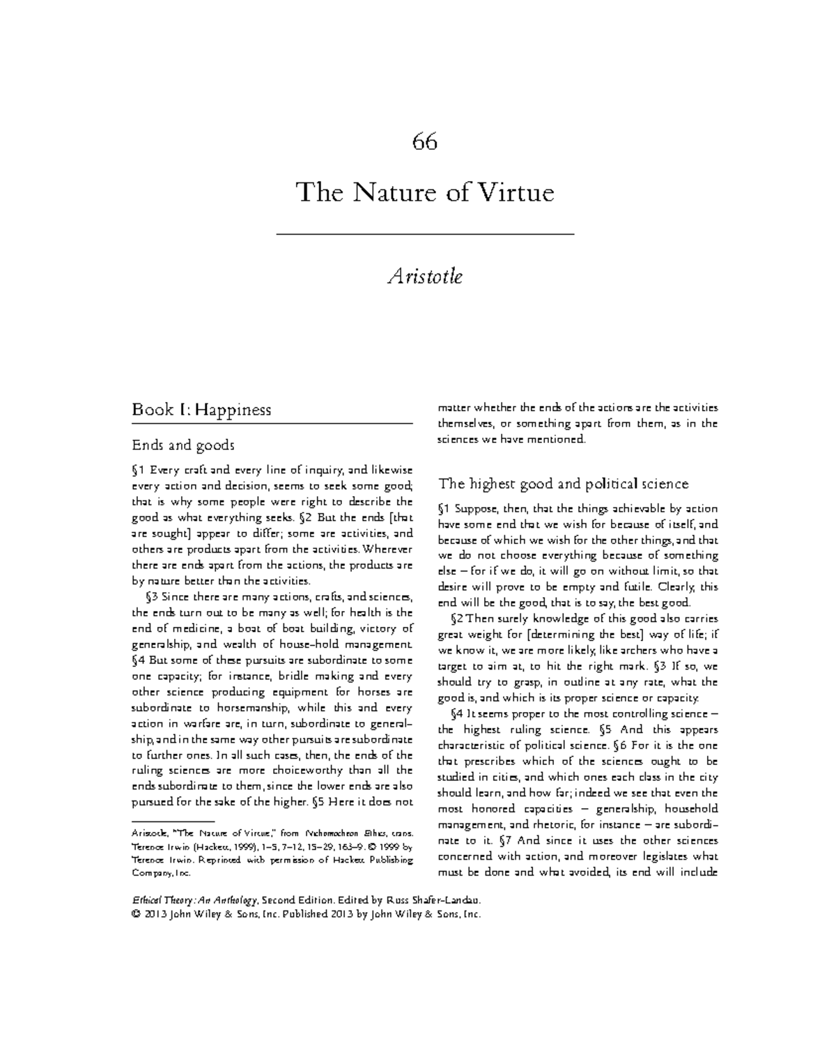 Ethical Theory: The Nature of Virtue in Aristotle's Nicomachean Ethics ...
