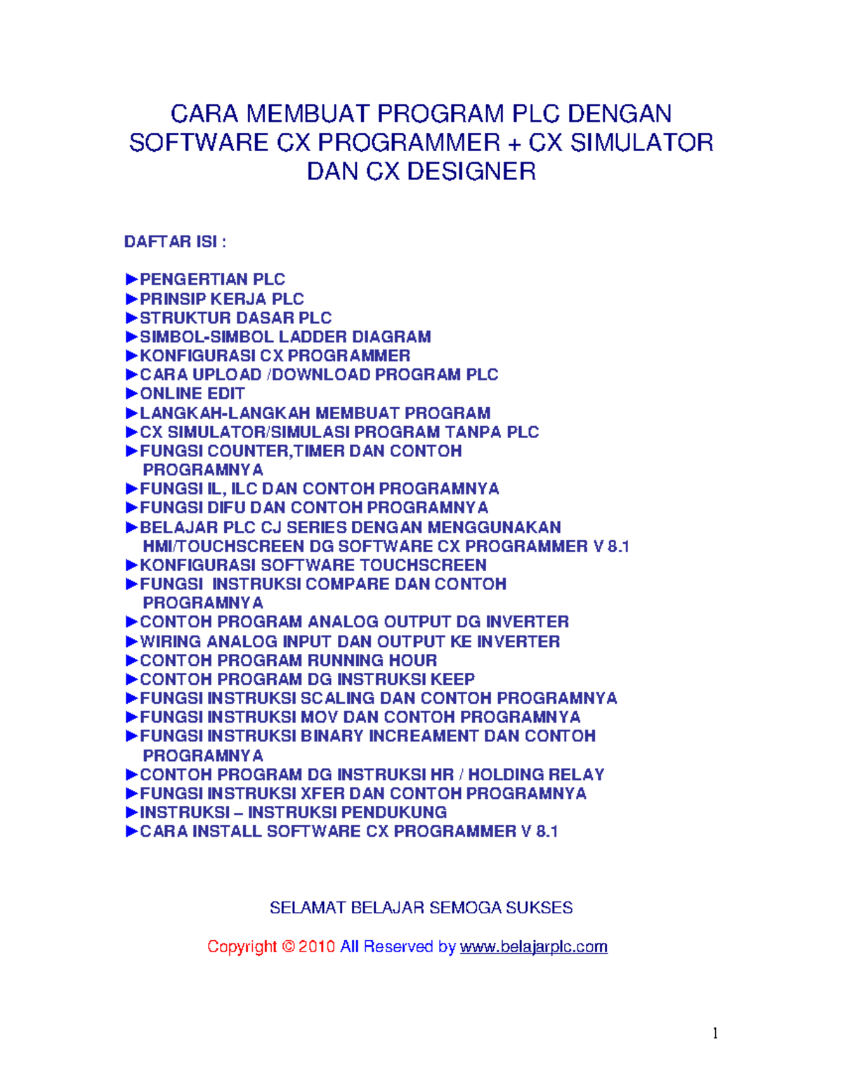 Panduan Lengkap Membuat Program PLC dengan CX Programmer dan Simulator ...