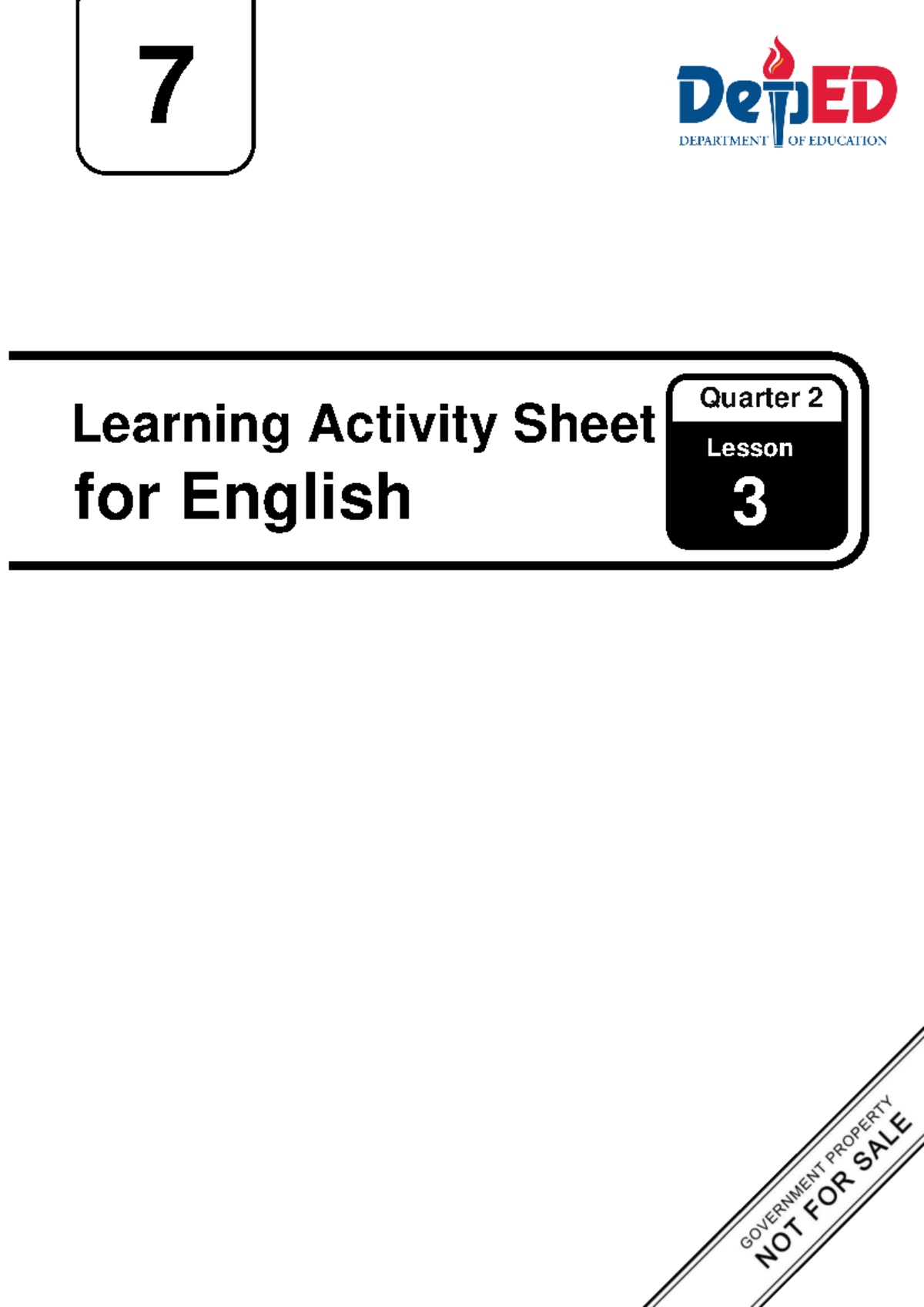 Q2 Learning Activity Sheet: English 7 Lesson 3 Analysis of Short ...