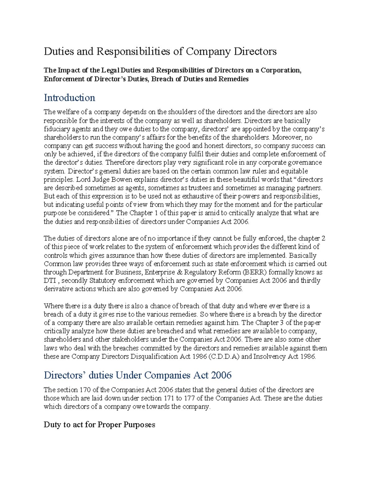 Duties & Responsibilities of Directors: Insights from Companies Act ...
