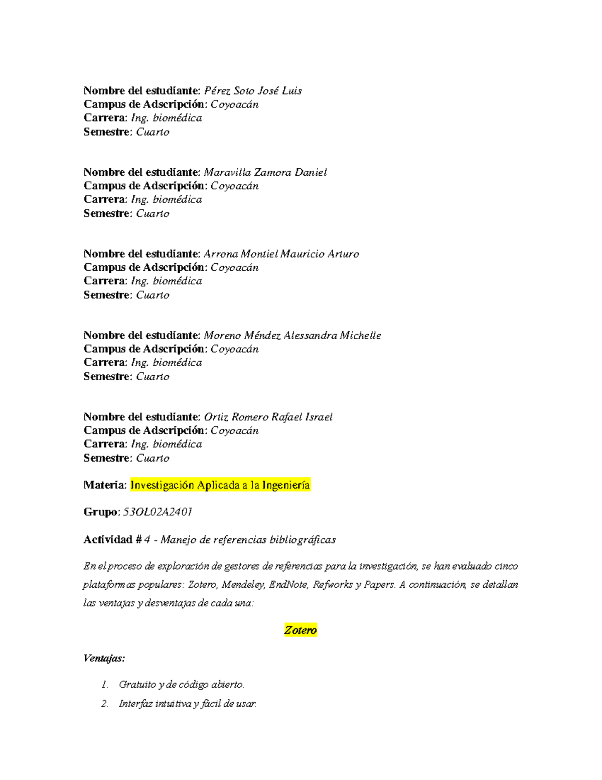 A4 AMMM - Actividad terminada - Nombre del estudiante: Pérez Soto José ...