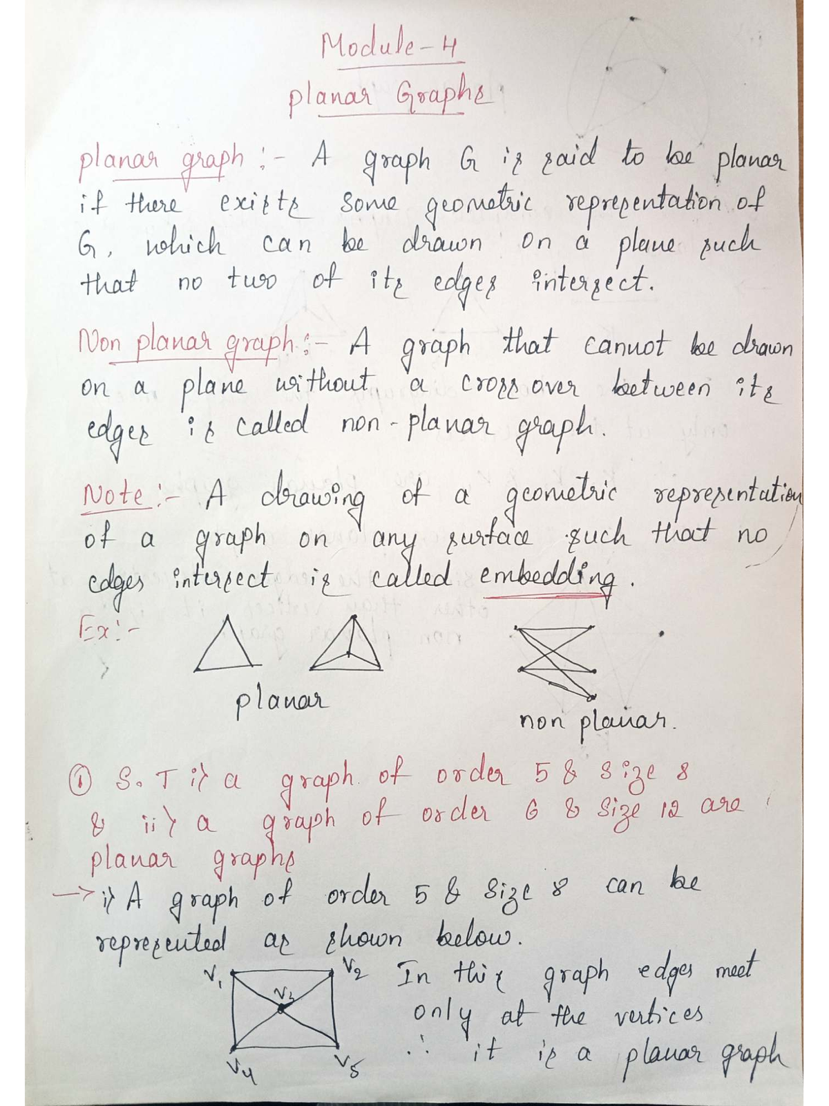 Graph Theory M-4: Understanding Planar and Non-Planar Graphs - Studocu
