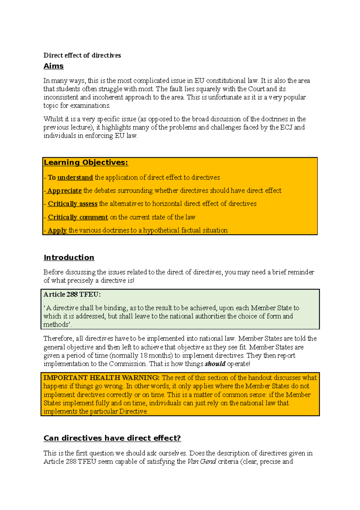 Understanding the Direct Effect of Directives in EU Law: Key Concepts ...