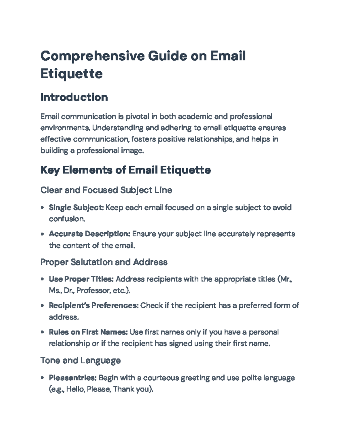 Comprehensive Guide on Email Etiquette for Professional Communication ...