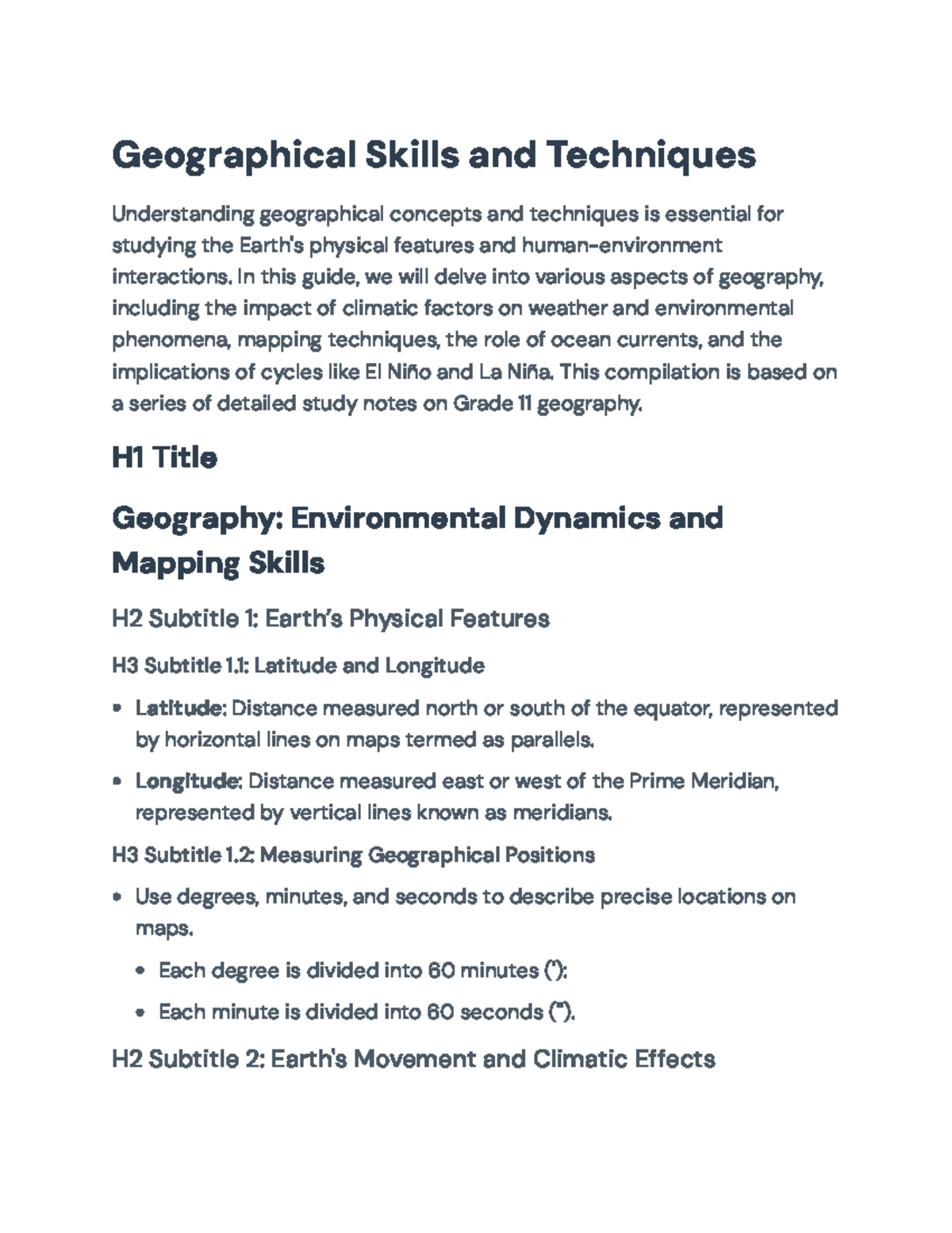 Geography 11: Understanding Environmental Dynamics & Mapping Skills ...