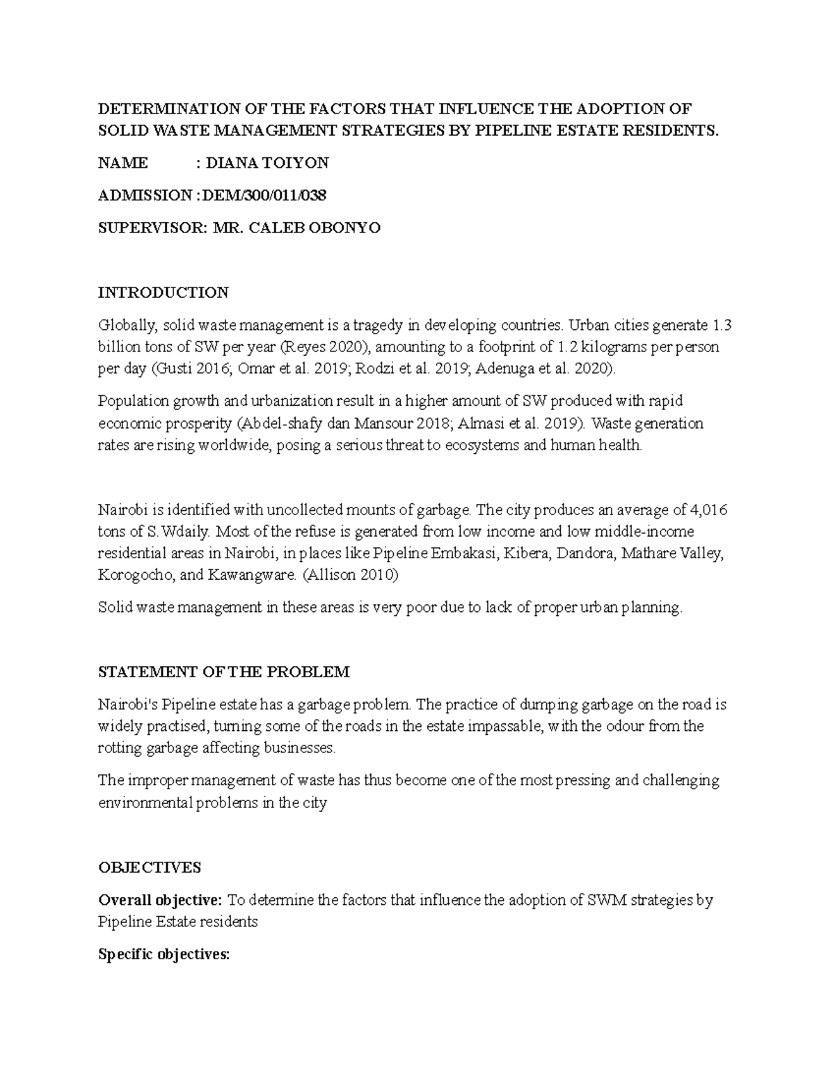Factors Influencing Solid Waste Management in Pipeline Estate: A Study ...