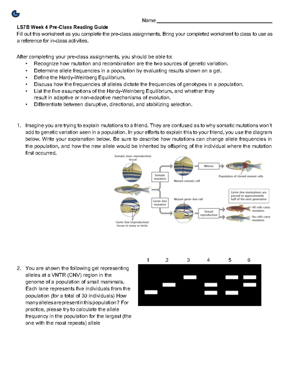 LS7B Week 4 Pre-Class Reading Guide - Name LS7B Week 4 Pre-Class ...