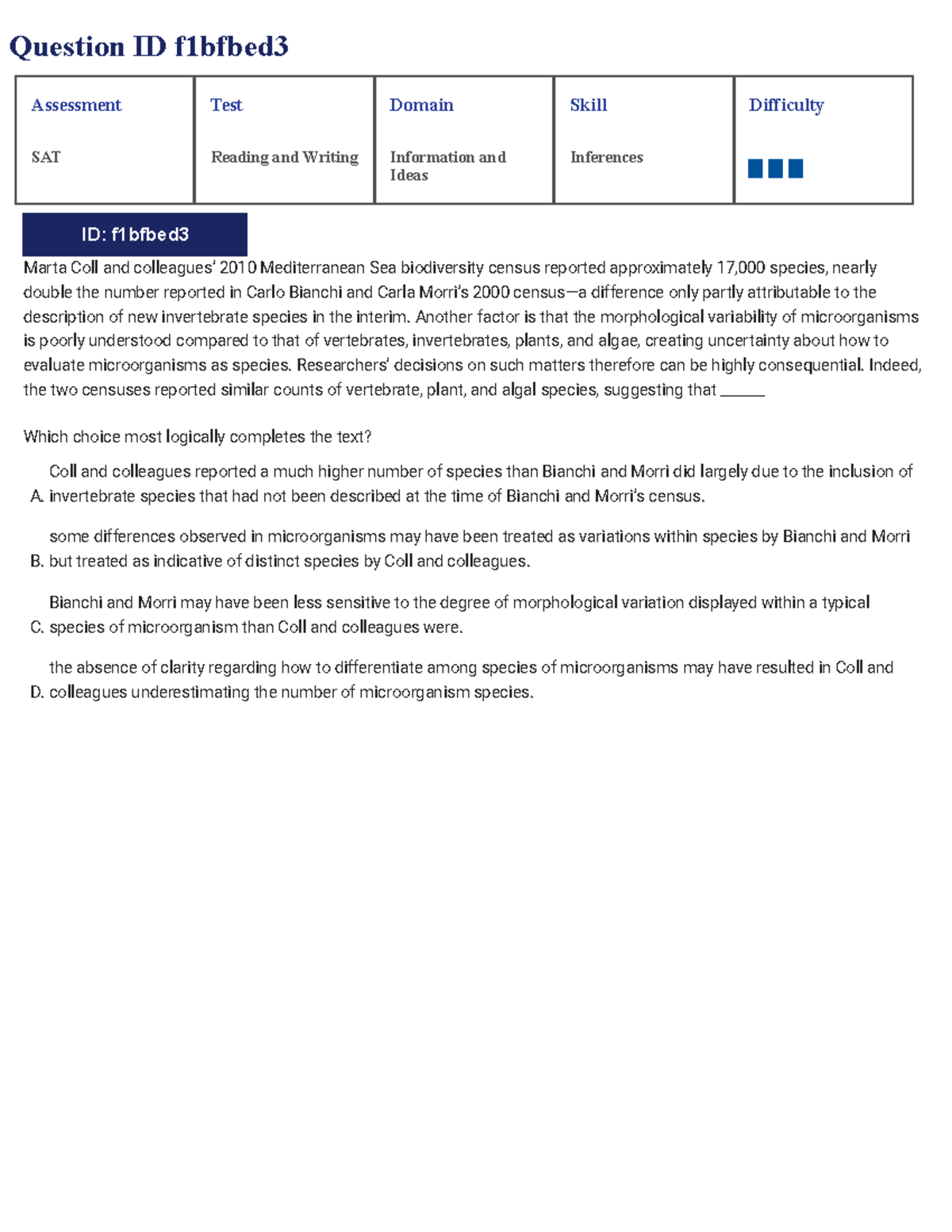 Eng - question bank - english sat - Question ID f1bfbed ID: f1bfbed ...