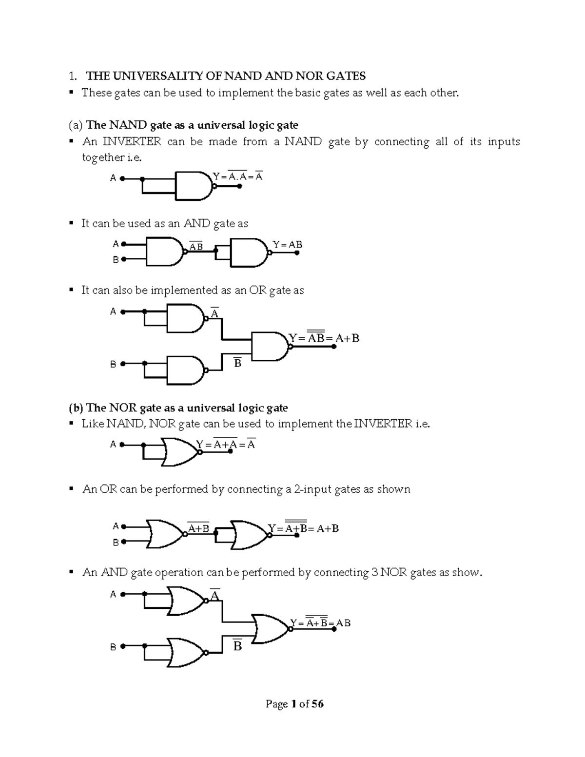 Combinational Logic Design & Universal Logic Gates (CSE 101) - Studocu