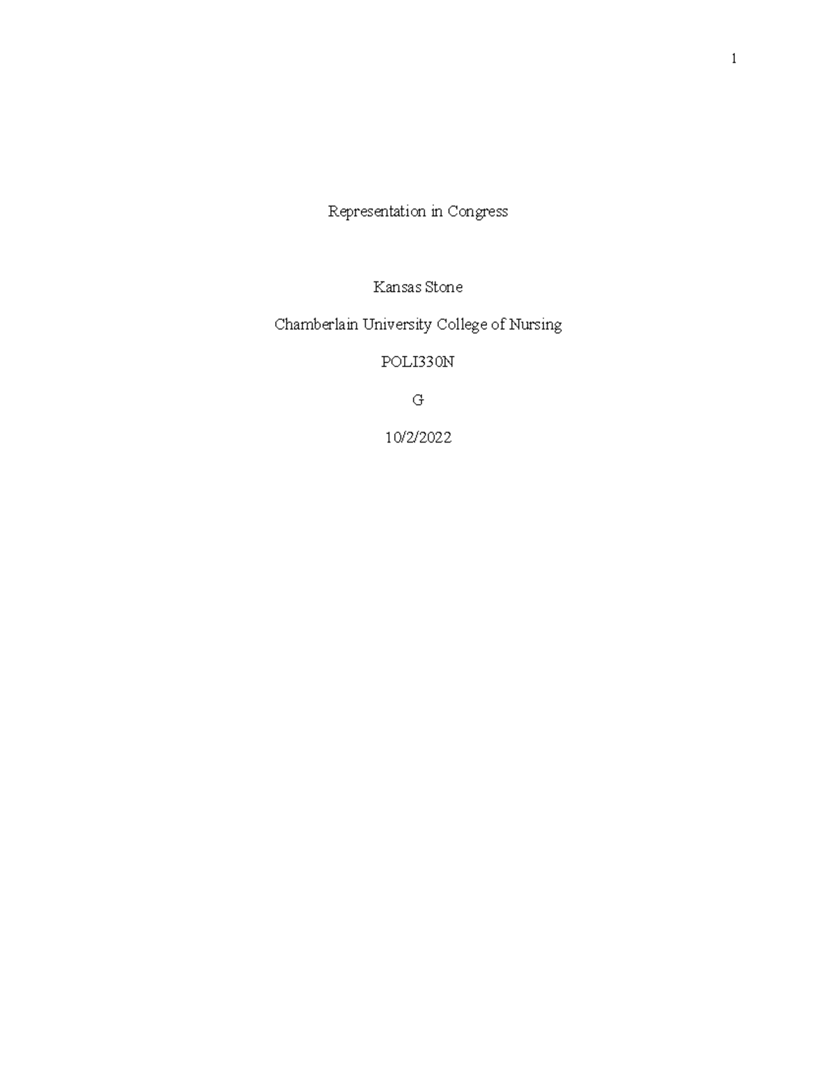 Week 5 Representation in Congress - Representation in Congress Kansas ...