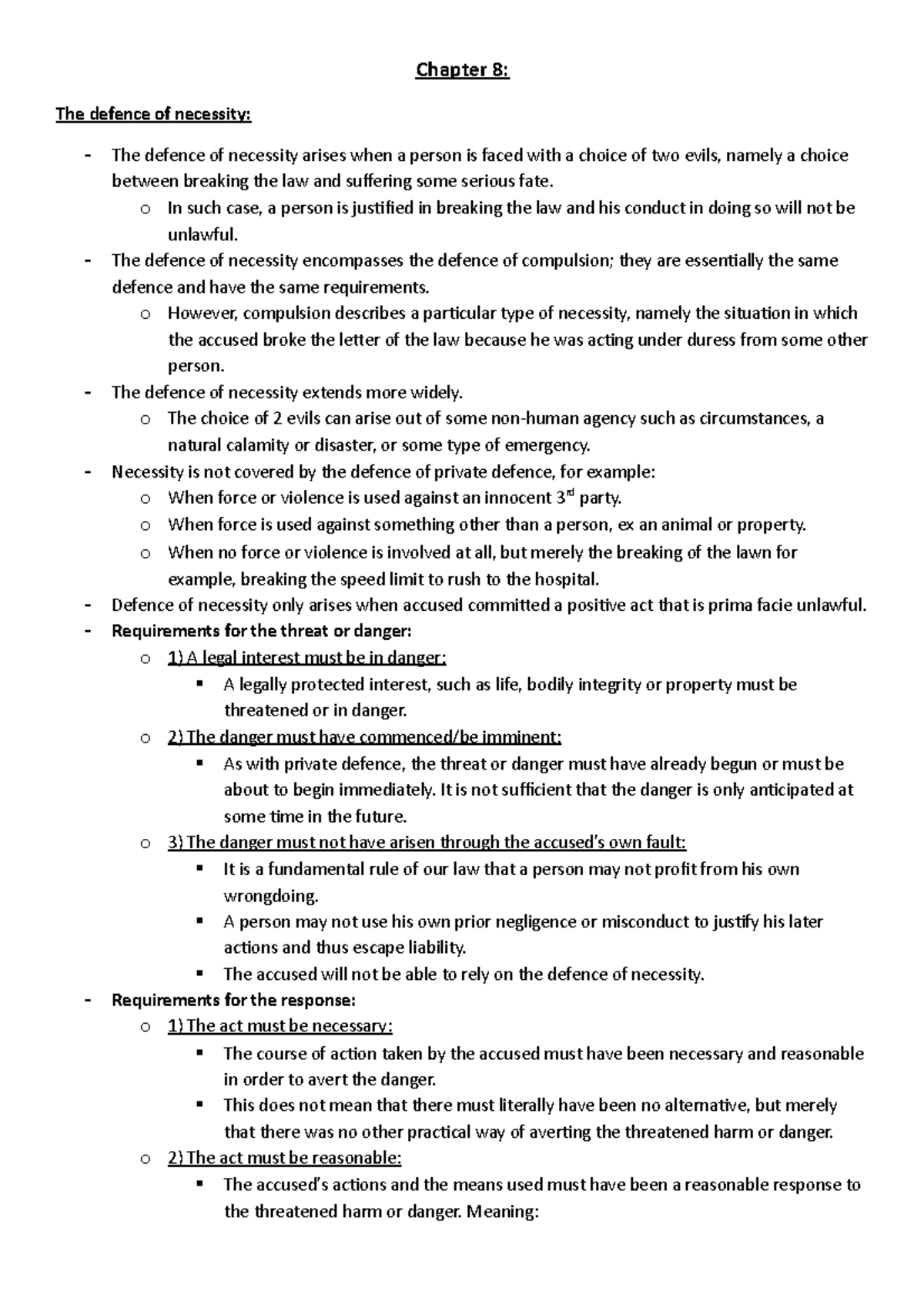 Chapter 7 - These are lecture notes on the criminal law module ...