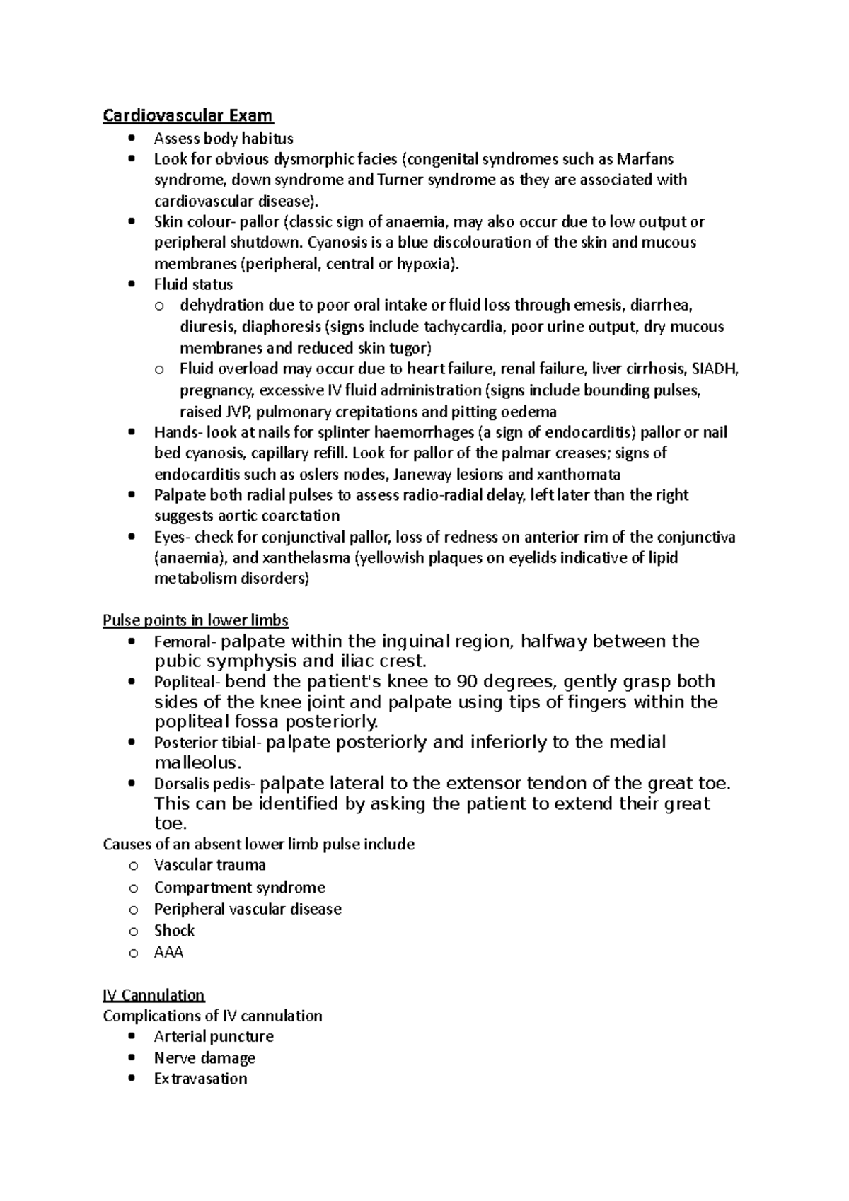 Cardiovascular Exam - Skin colour- pallor (classic sign of anaemia, may ...