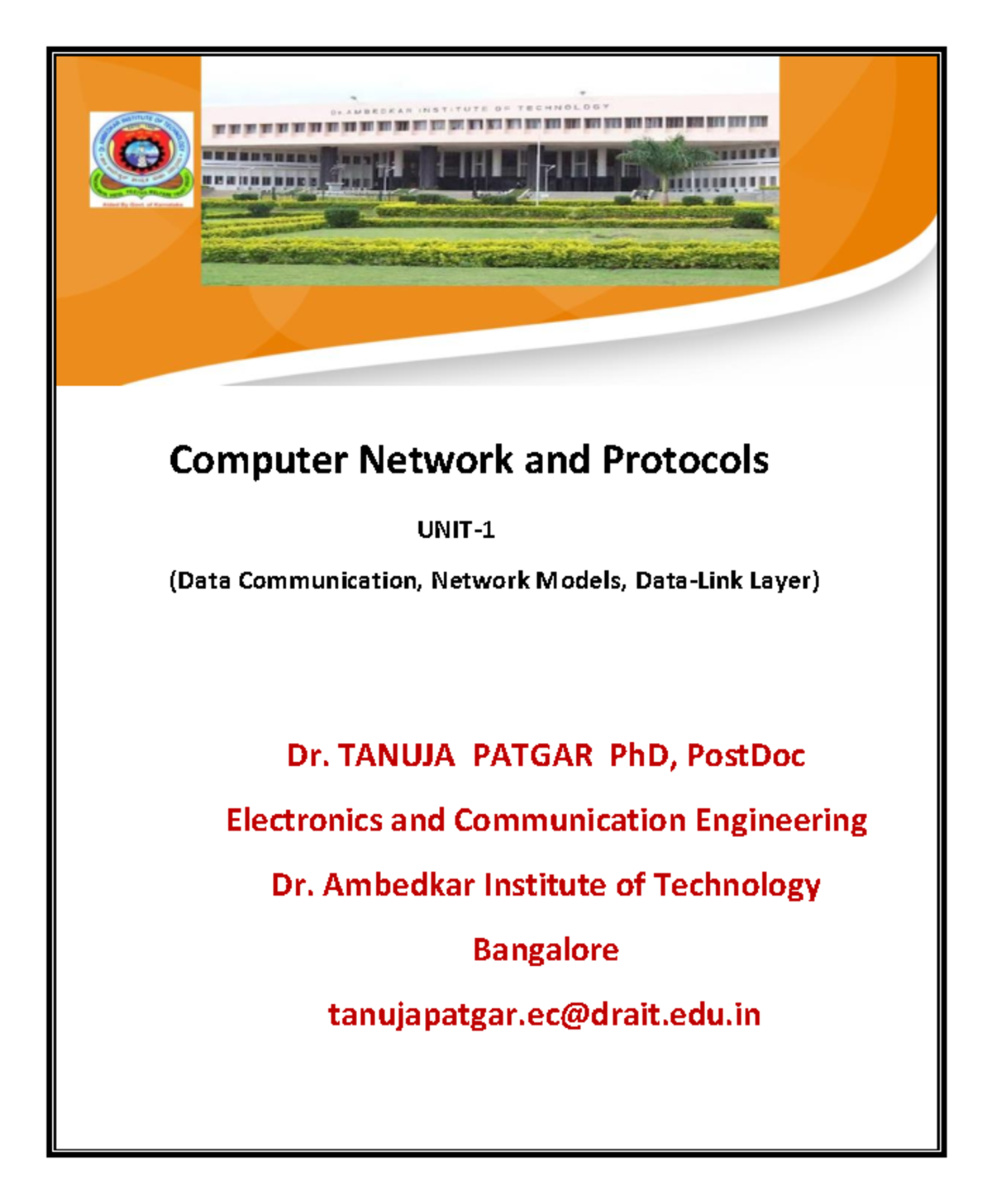 Computer Networks and Protocols: Data Communication Overview (CSE 101 ...