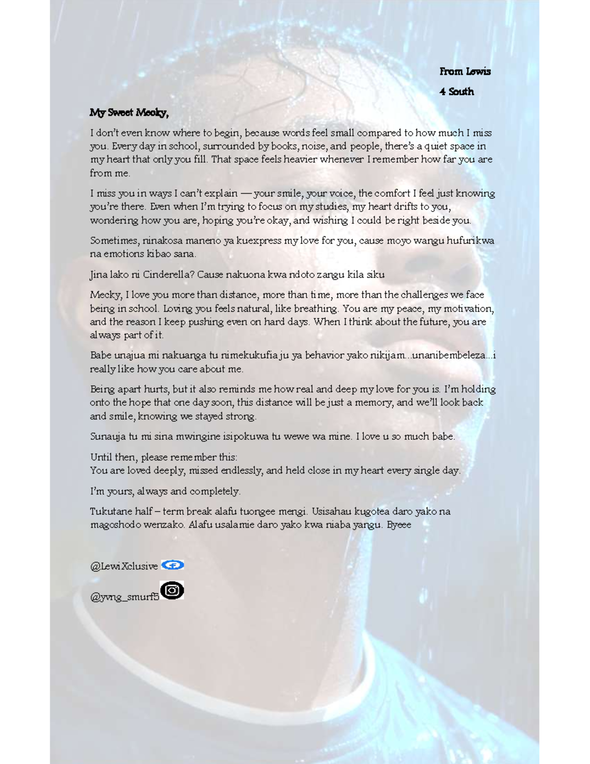 Leta - Love Letter to Mecky: Distance and Heartfelt Emotions - Studocu