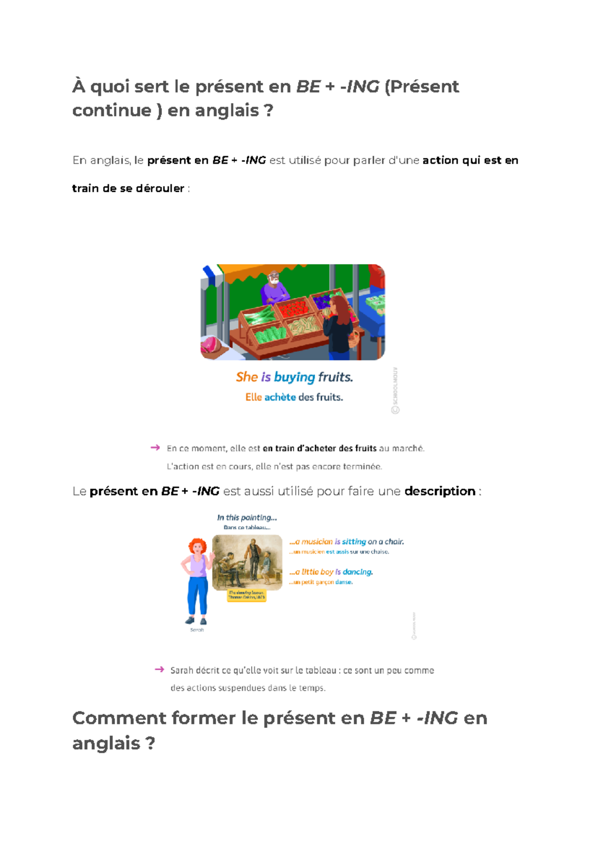 Be + Ing - Cours sur le present continue - À quoi sert le présent en BE ...