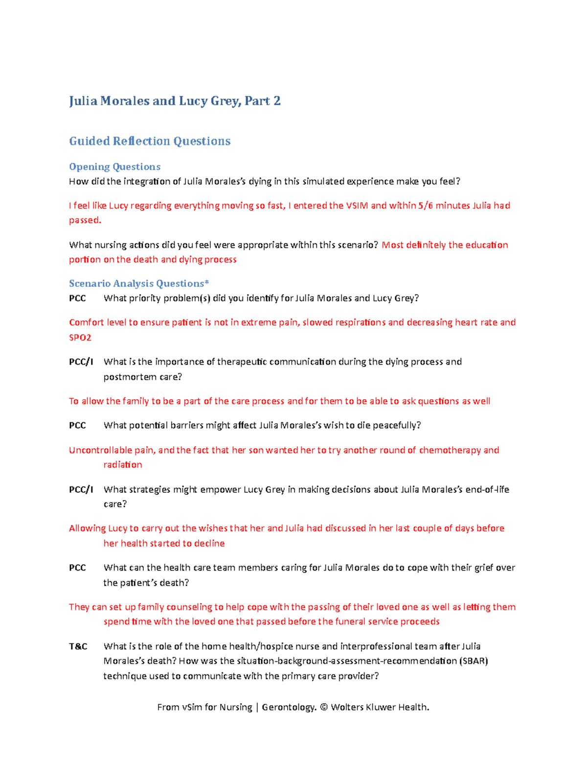 Murrey-1: VSim Review of Julia Morales and Lucy Grey Case Study - Studocu