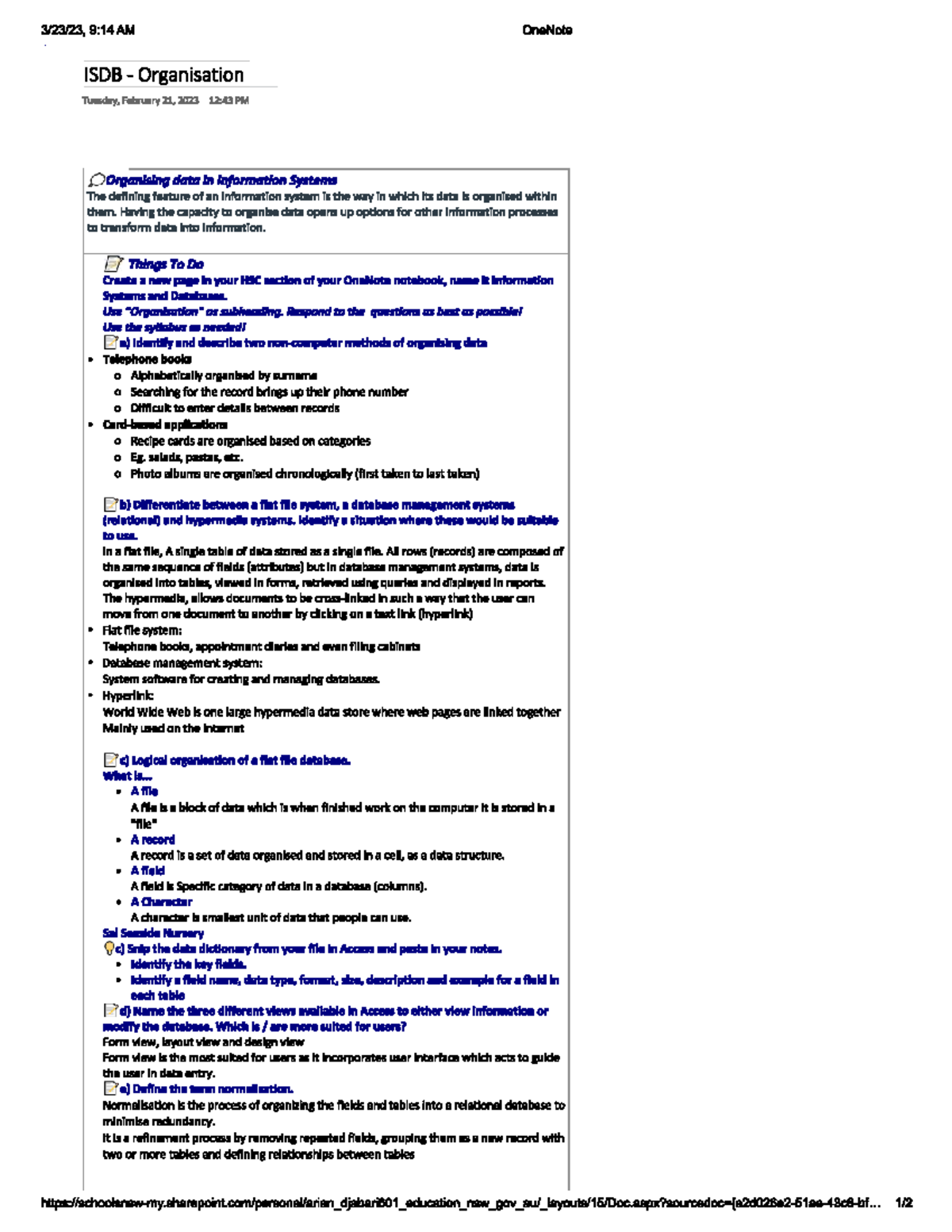 ISDB - Organising Data in Information Systems: Key Concepts and Methods ...