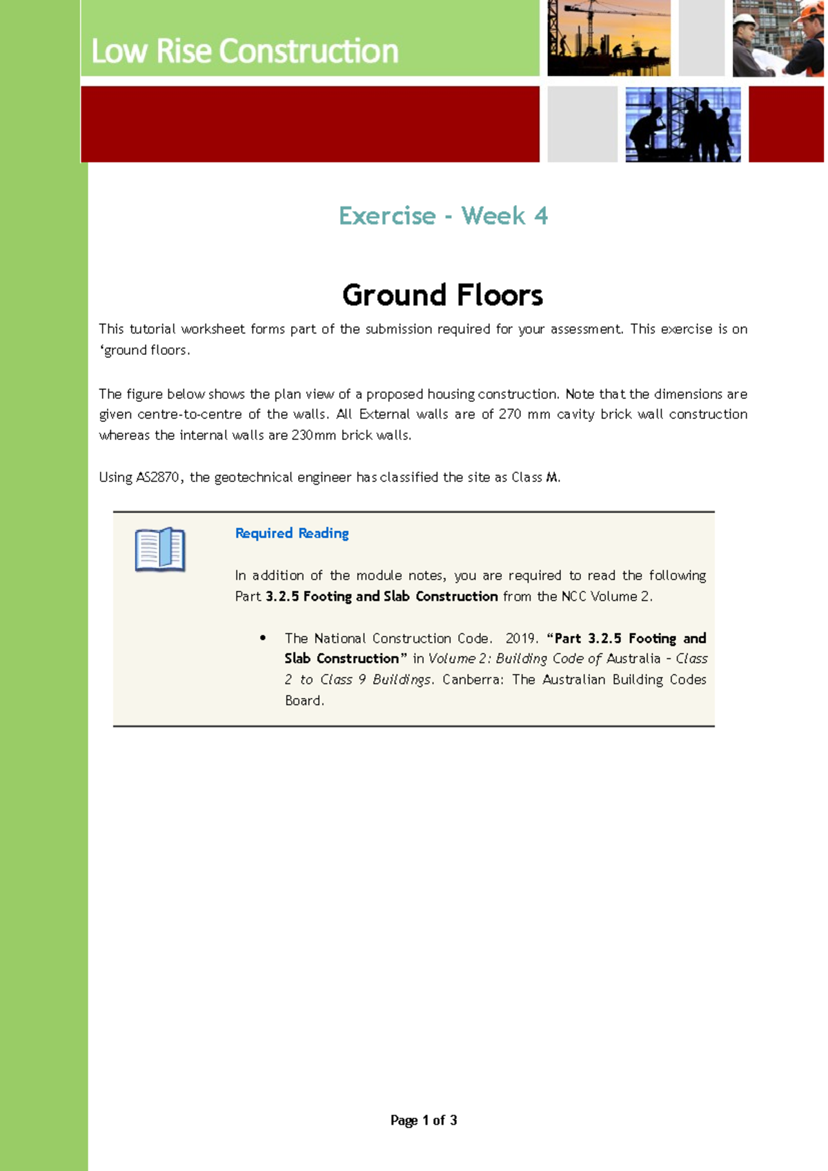 CME101 Exercise Week 4: Ground Floor Systems and Design Choices - Studocu