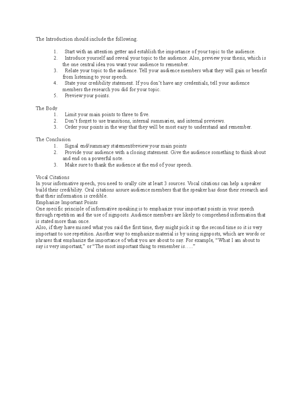 Week 8 - Week 8 Notes for Informative Speech Unit - The Introduction ...