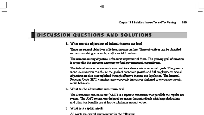 Chapter 13: Individual Income Tax & Tax Planning - Discussion Qs ...