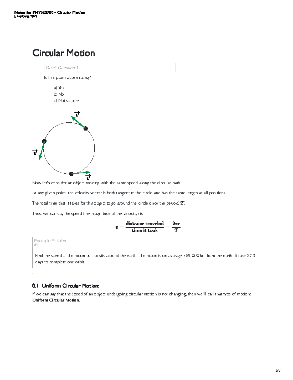 PHYS20700 Final Exam Notes: Circular Motion & Forces - Studocu