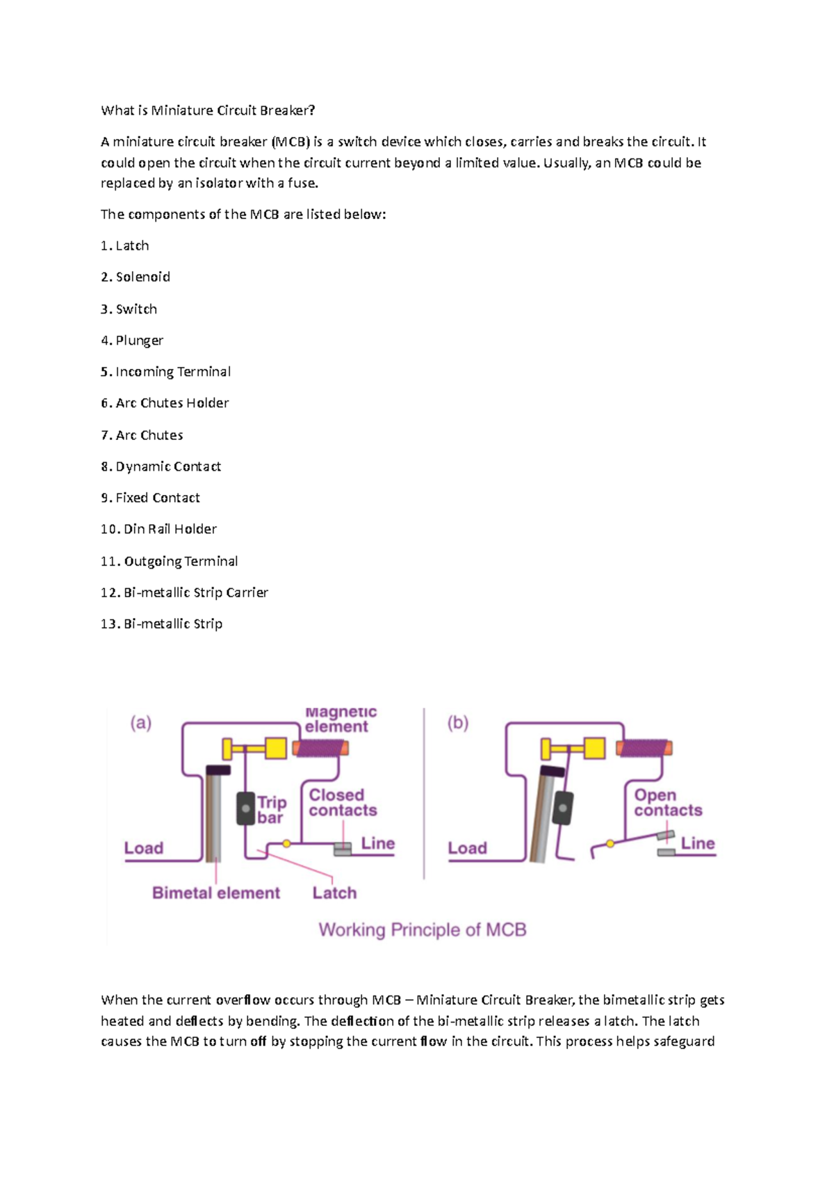 MCB Overview: Understanding Miniature Circuit Breakers - MODULE 2 - Studocu