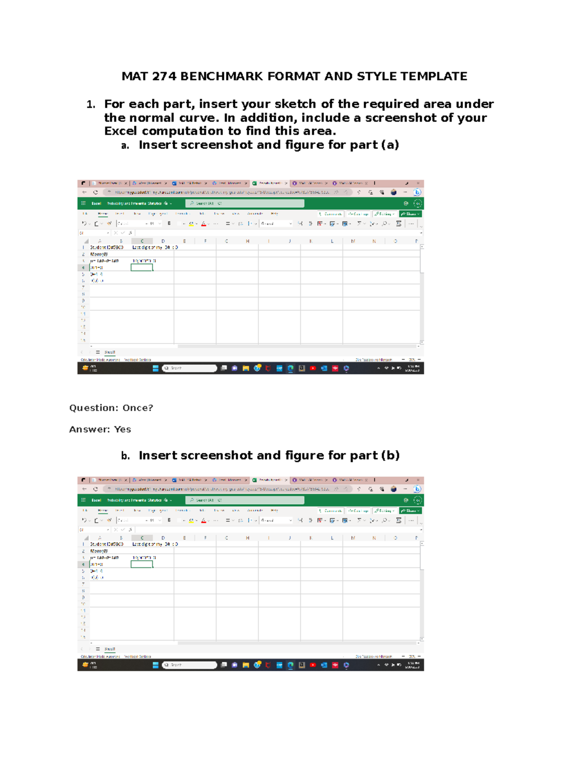 MAT-274 Probability and Influential Statistics - Copy - MAT 274 BENCHMARK FORMAT AND STYLE ...