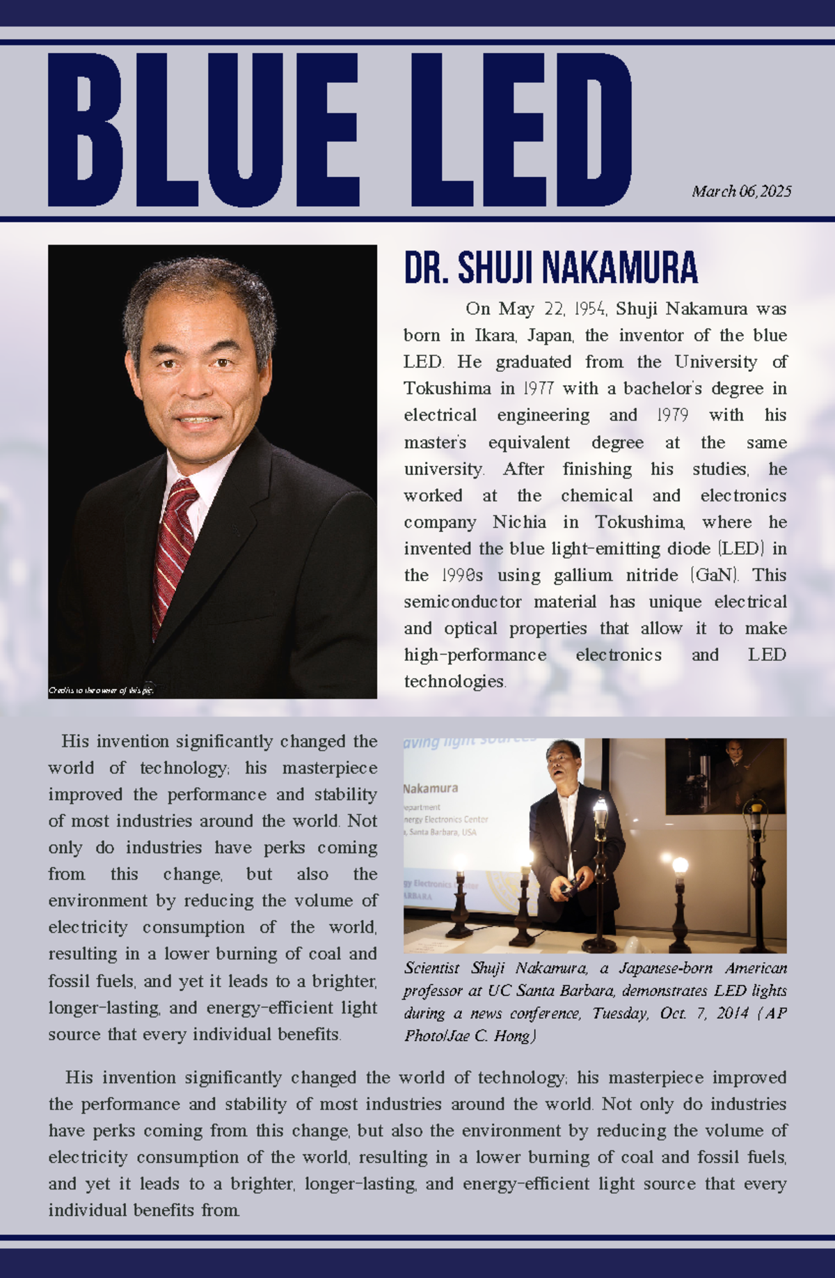 Who Invented the BLUE LED? - His invention significantly changed the ...