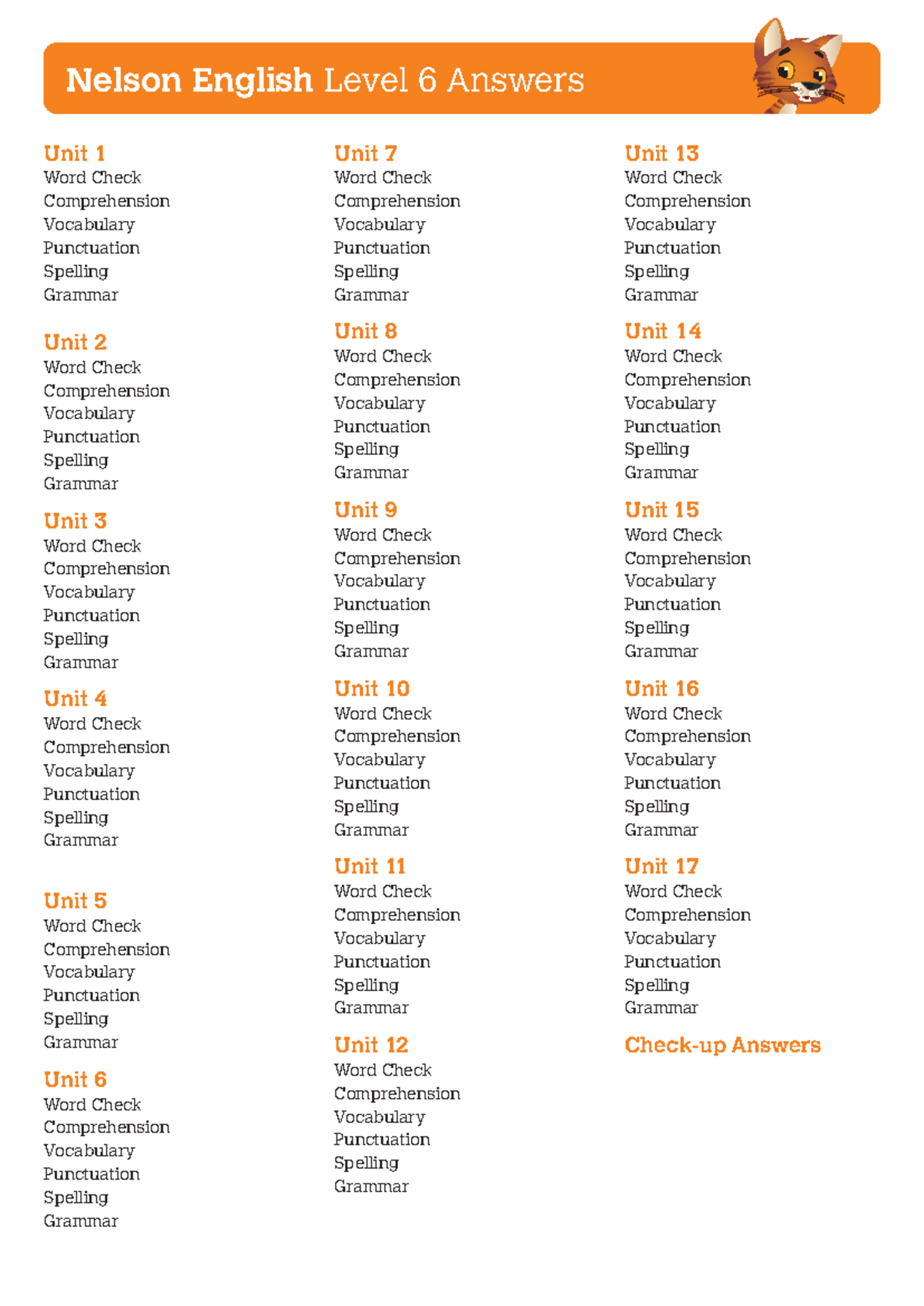 NE 6 Answers: Unit 1-17 Word Check & Comprehension Worksheets - Studocu
