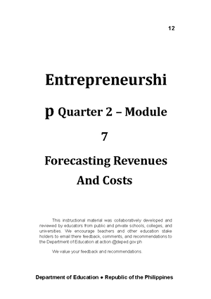 Entrep 12 Q1 Mod9 Business-Implementation v1 - 12 Entrepreneurship ...
