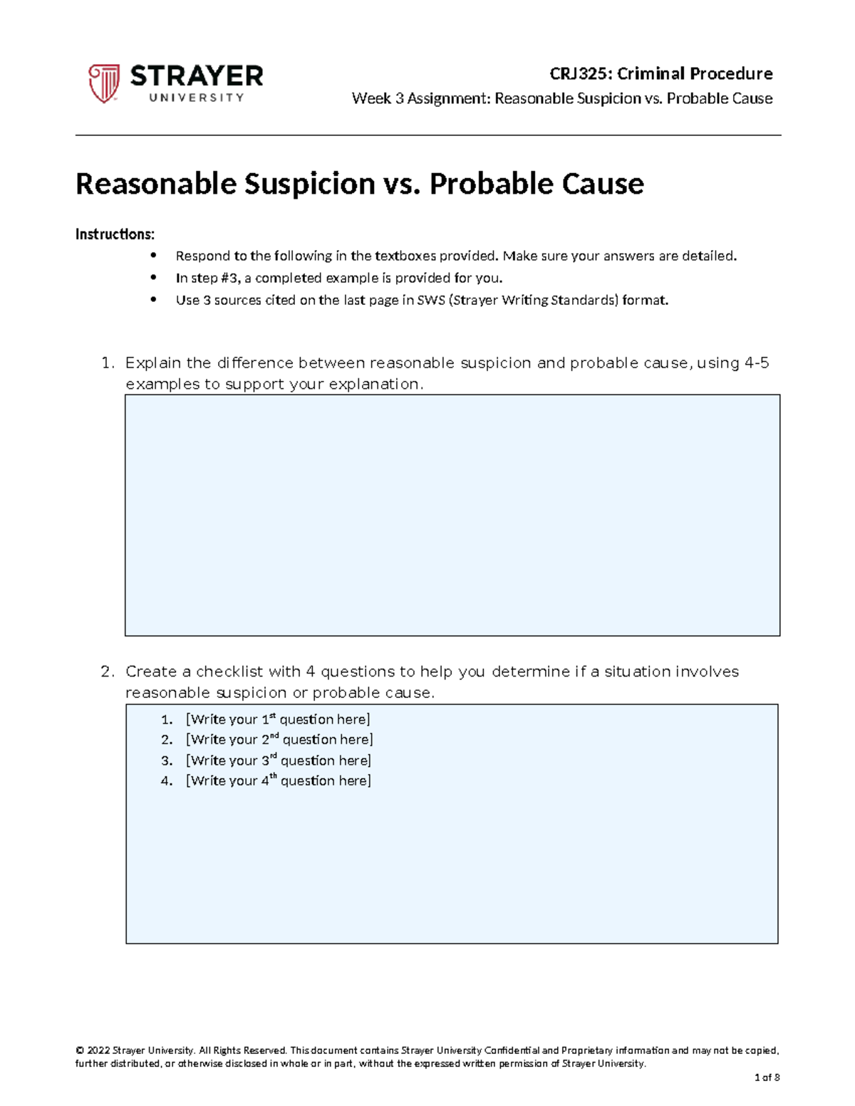 CRJ325: Week 3 Assignment - Understanding Reasonable Suspicion ...