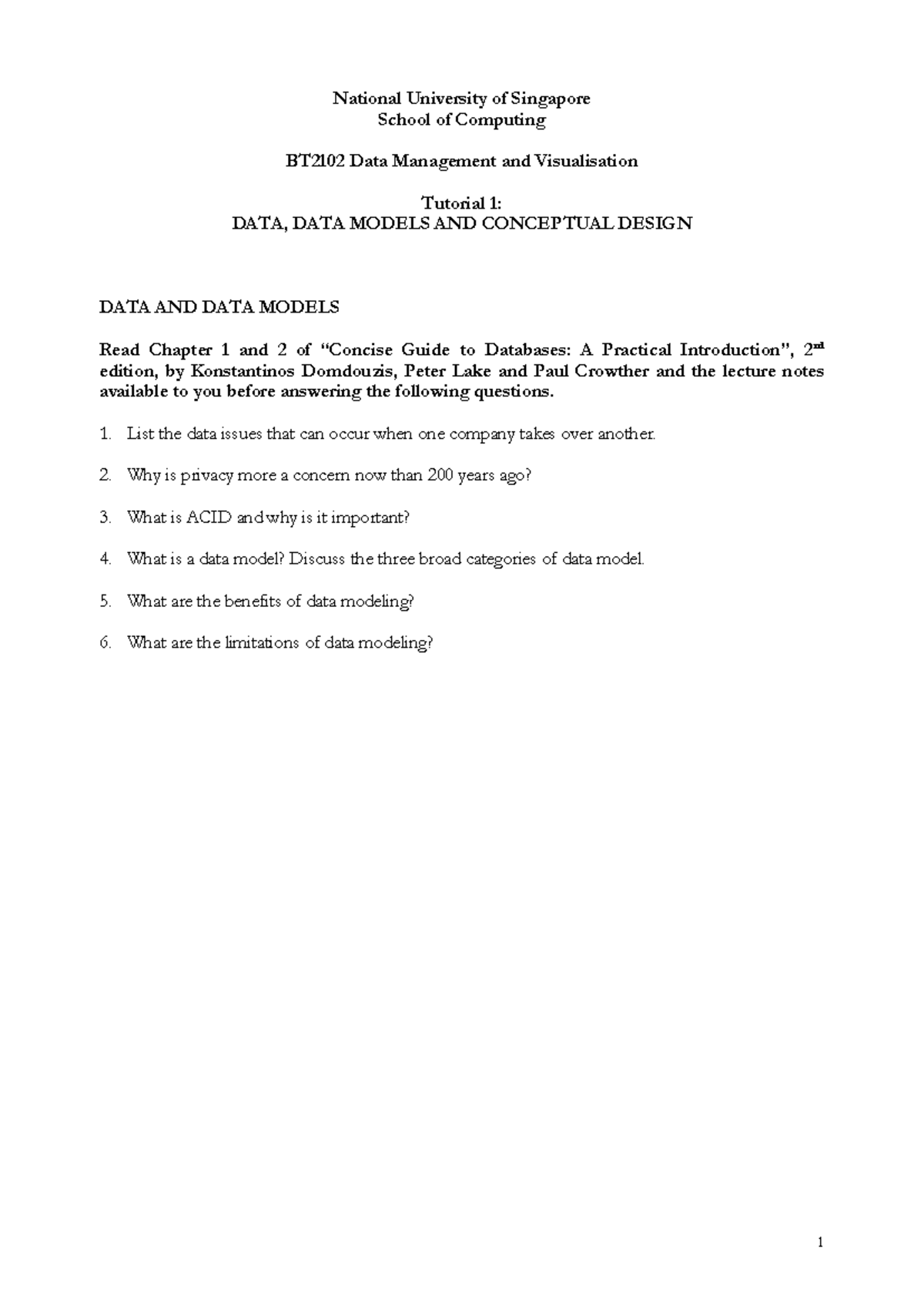 BT2102-T1: Data Management & Visualization Tutorial 1 - Conceptual ...