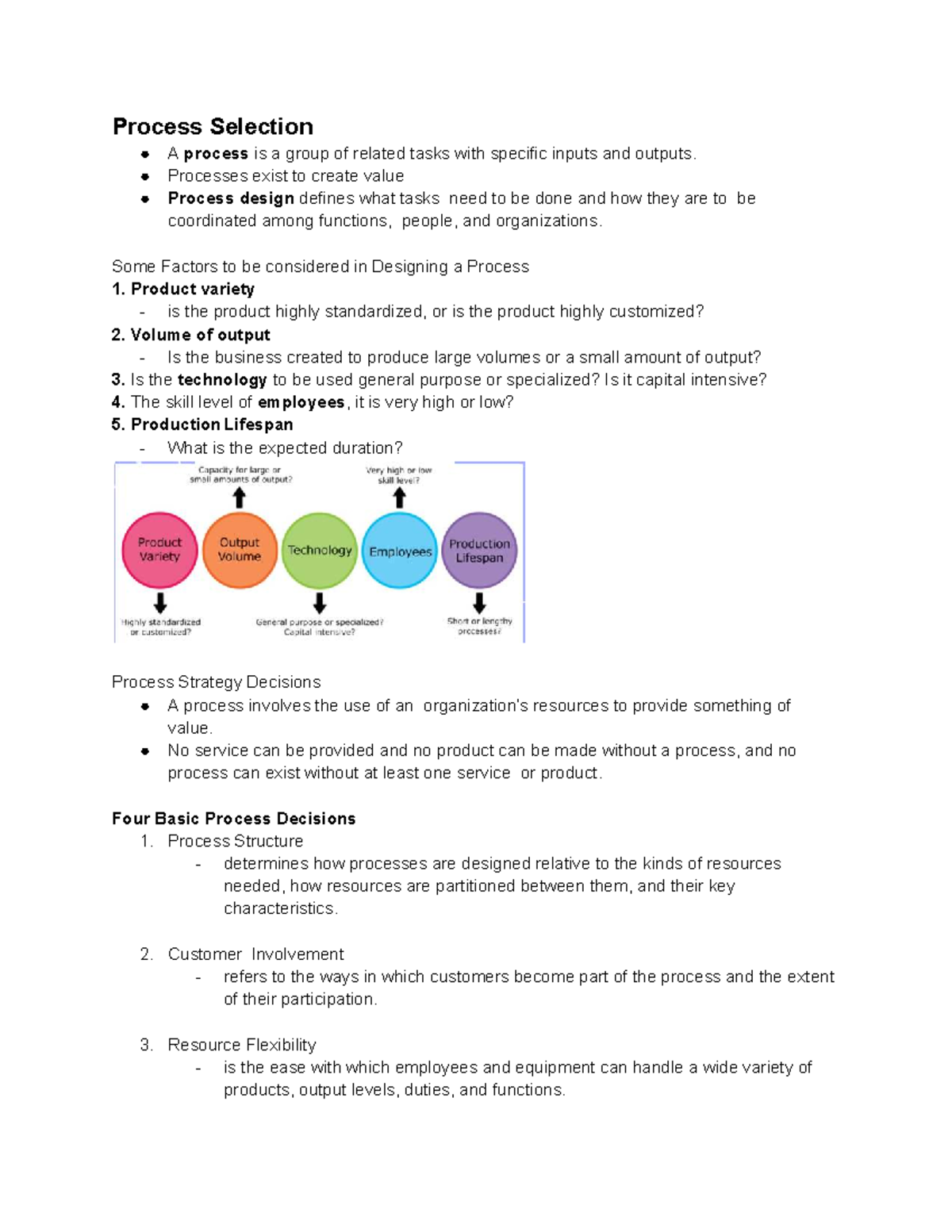 Process Selection and Design: Key Factors and Strategies - Studocu