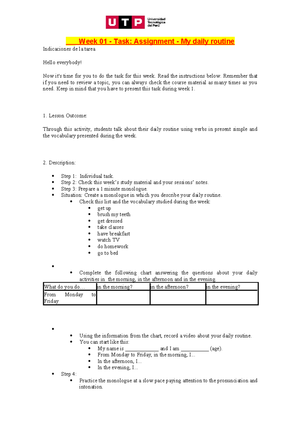 🔴 Week 01 - Task Assignment - My daily routine - 🔴 Week 01 - Task ...