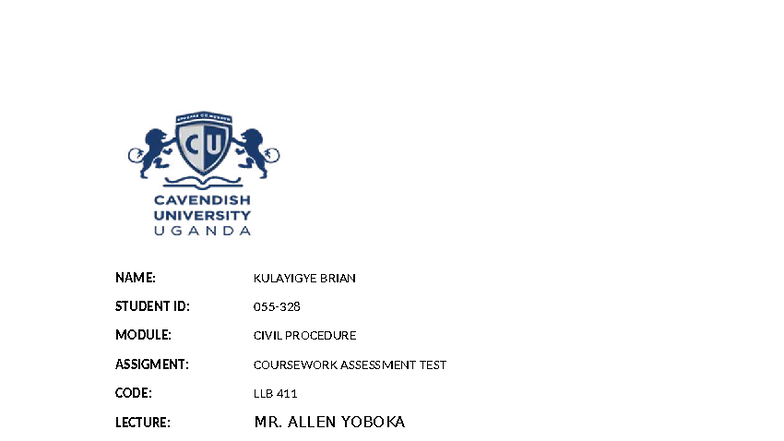 LLB 411 Civil Procedure Coursework: Alternative Dispute Resolution ...