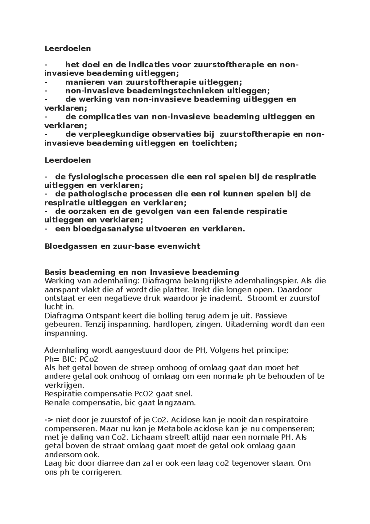 Zuurstoftherapie en Non-Invasieve Beademing: Leerdoelen en Inzichten ...